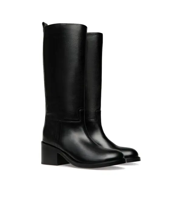 Bally Peggy Pull-on Knee-high Boots With Thick Heel