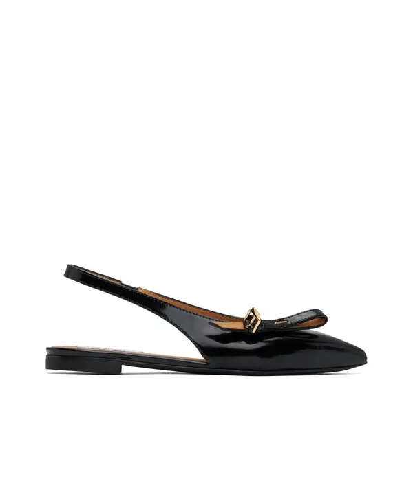Moschino Decorative Buckle Slingback Pumps - Black