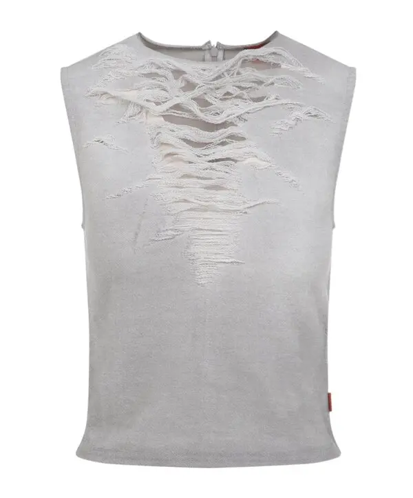 DIESEL® T-yasmina Distressed Tank Top - Grey