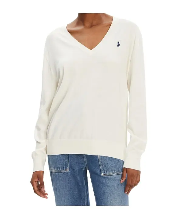 Polo Ralph Lauren Embroidered Logo V-neck Sweater