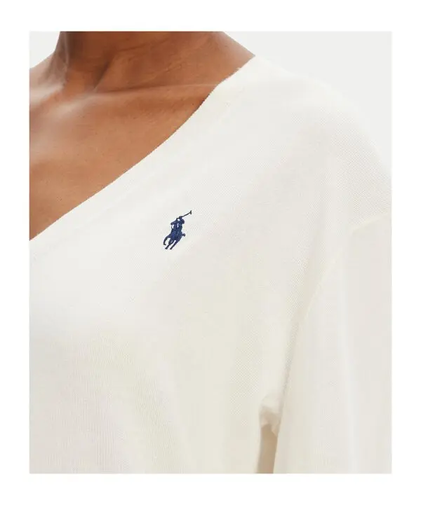 Polo Ralph Lauren Embroidered Logo V-neck Sweater