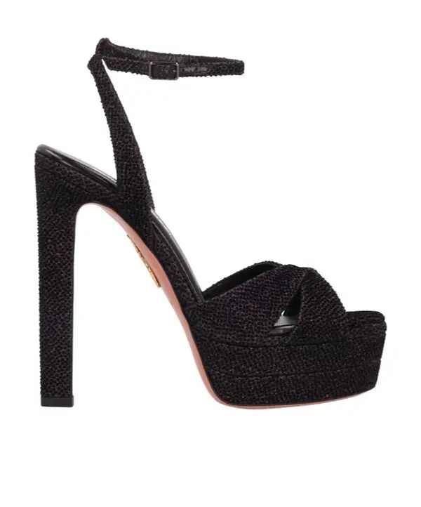 AQUAZZURA 130mm Glitter-embellishment Sandals - Black