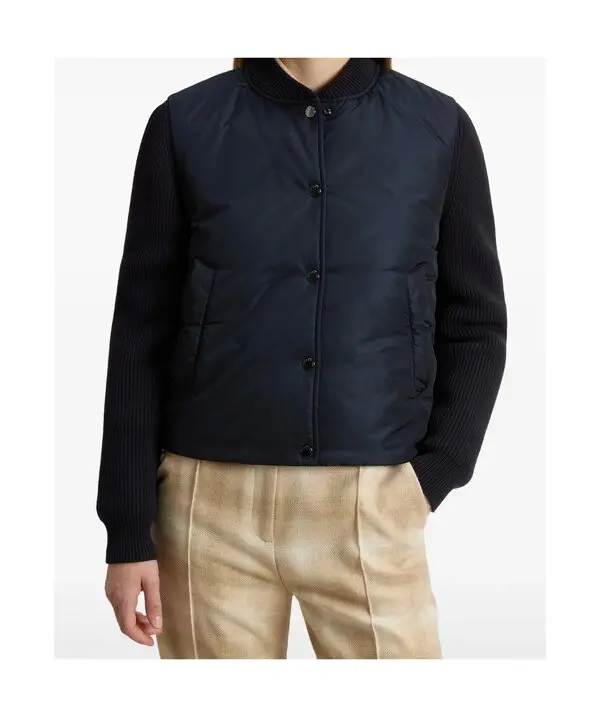 Woolrich Quilted Knit-sleeve Bomber Jacket