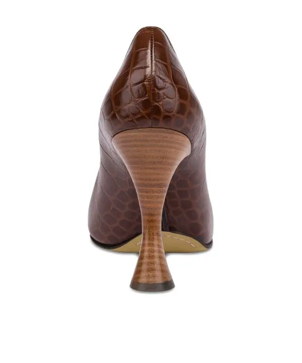 Moschino Crocodile-embossed Square-toe Pumps
