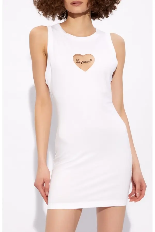 Dsquared2 Heart Cut-out Mini Dress With Embellishments