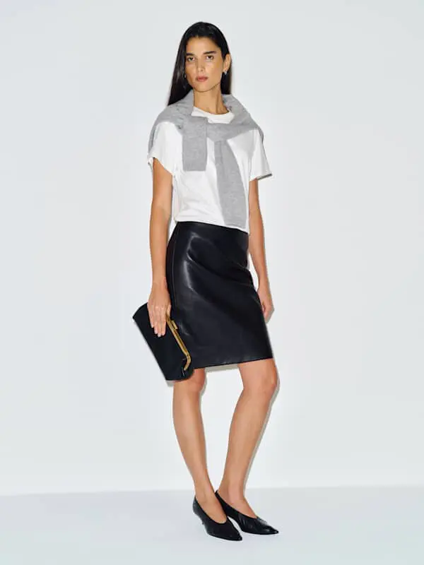 REFORMATION Veda Elle Leather Skirt