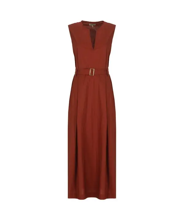 Woolrich Belt Detailed Sleeveless Dress - Brown