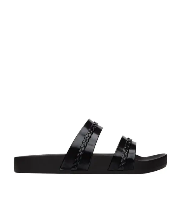 ANCIENT GREEK SANDALS Meli Double-strap Slides - Black