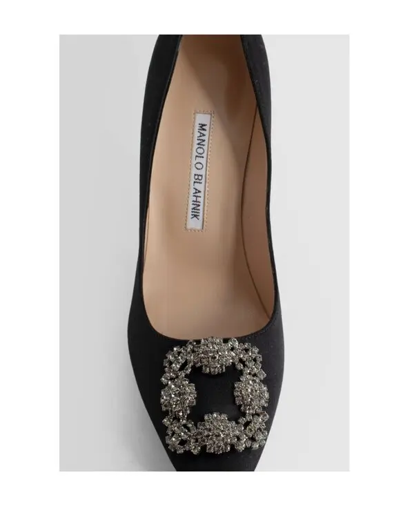 Manolo Blahnik Hangisi Embellished Satin Pumps