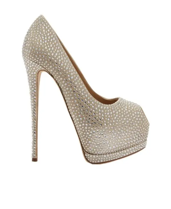 GIUSEPPE ZANOTTI Sharon Embellished Heeled Sandals - Nude