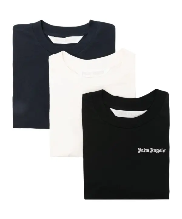 Palm Angels Classic Embroidered-logo T-shirt - Black