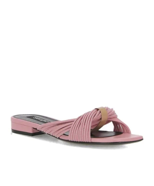 SERGIO ROSSI Sr Akida Woven Leather Sandals