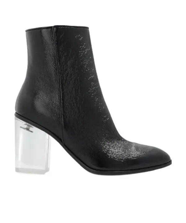 GIUSEPPE ZANOTTI Enriette Plexy Almond Toe Ankle Boots - Black