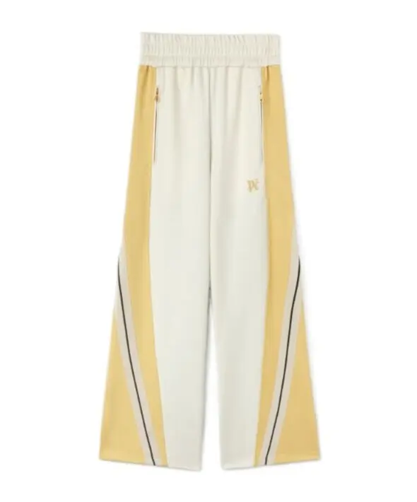 Palm Angels Logo Embroidered Colour-blocked Track Pants - White