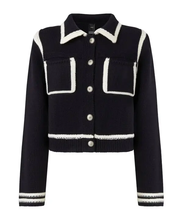 Pinko Contrast Profile Cardigan - Black
