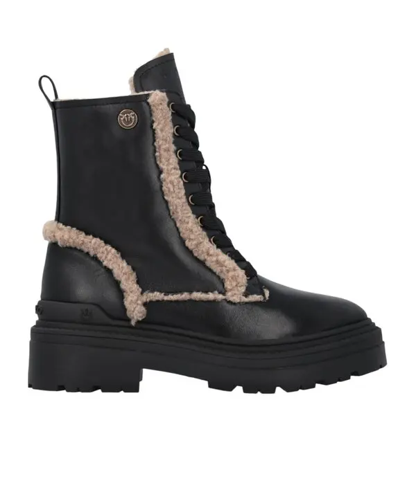 Pinko Round-toe Zipped Boots - Black