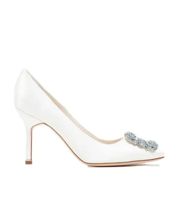 Manolo Blahnik Hangisi 95mm Pumps - White