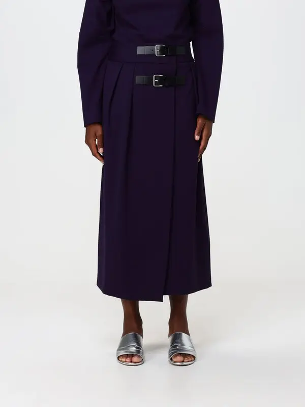 Liviana Conti Belted Midi Skirt - Blue
