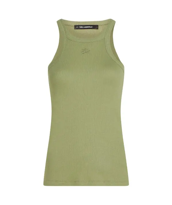 Karl Lagerfeld Autograph Print Racerback Tank Top