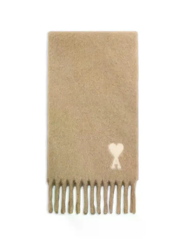 AMI Paris Alpaca Scarf With De Coeur