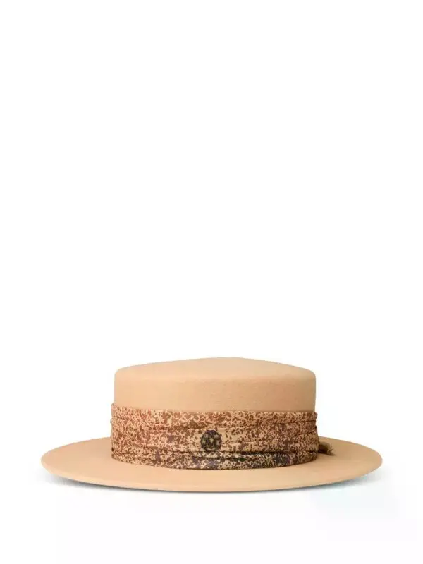 MAISON MICHEL Kiki Animal-print Hat - Neutrals