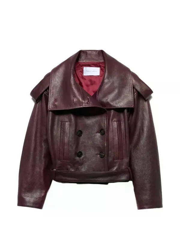 7 For All Mankind Double-breasted Leather Jacket
