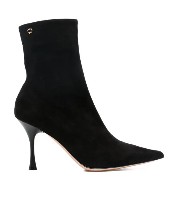 GIANVITO ROSSI Dunn Pointed-toe Ankle Boots - Black