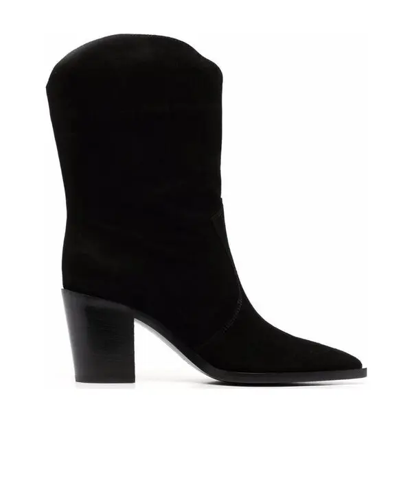 GIANVITO ROSSI Denver Pointed-toe High Heel Boots - Black