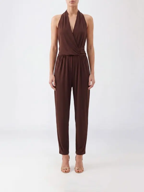 Andamane Halter Neck Jumpsuit - Brown