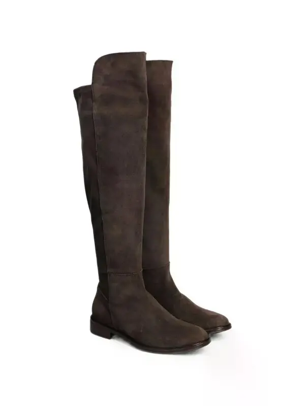 JULIE DEE Suede Over-the-knee Boots With Side Zip - Brown