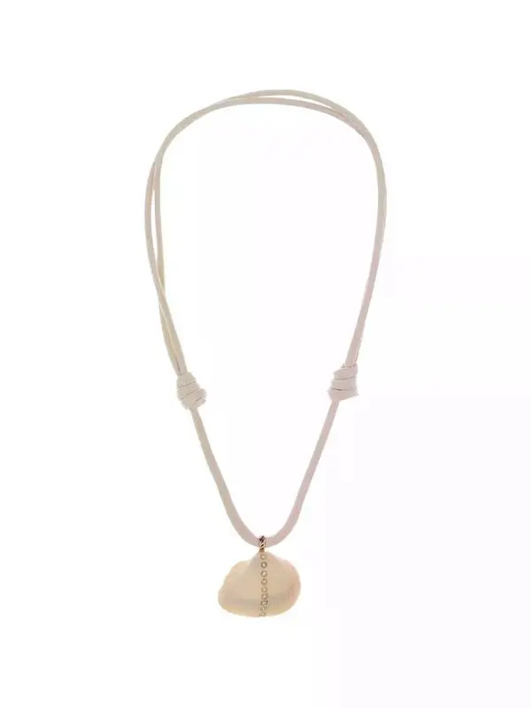 DEZSO Diamond And Shell Necklace - Neutrals