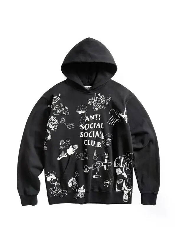 ANTI SOCIAL SOCIAL CLUB Illustrated-print Hoodie - Black