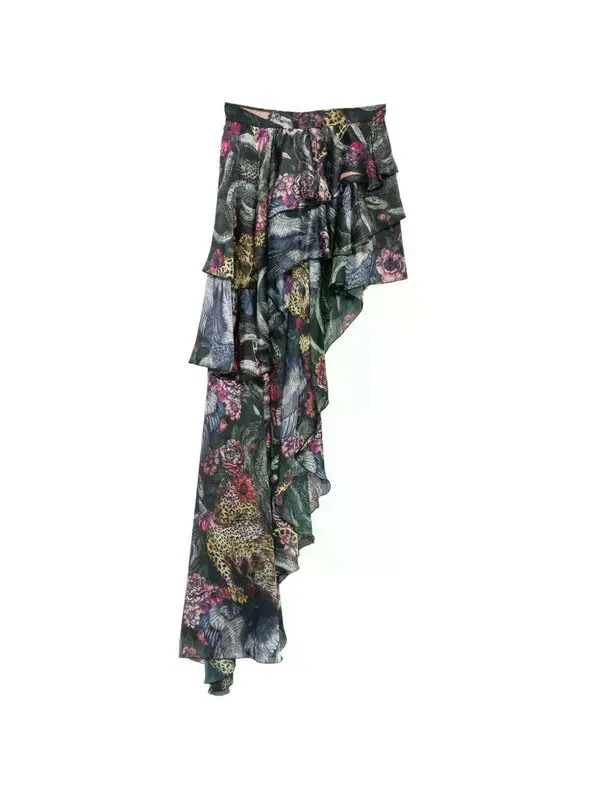 Just Cavalli Ruffled Asymmetric-hem Skirt - Black