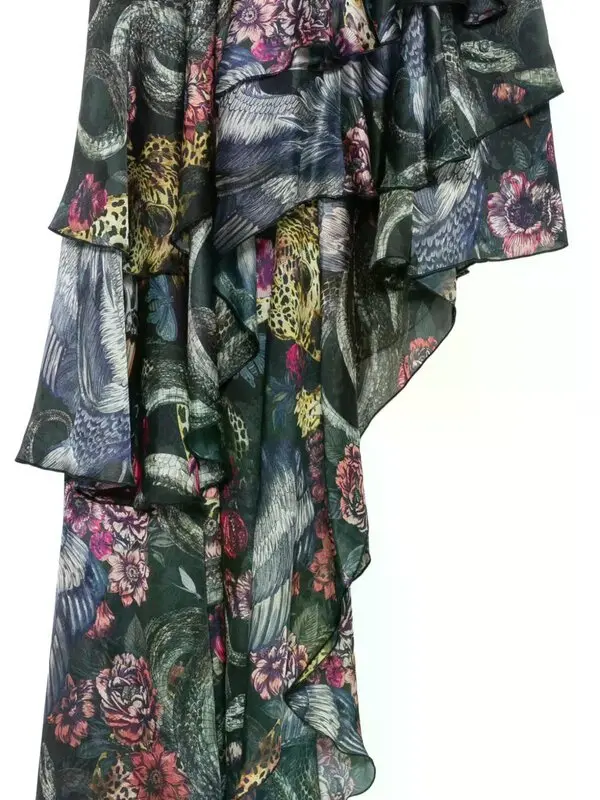 Just Cavalli Ruffled Asymmetric Hem Skirt