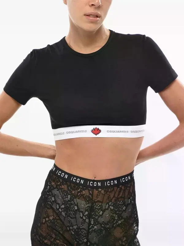 Dsquared2 Logo-lettering Crop Top - Black
