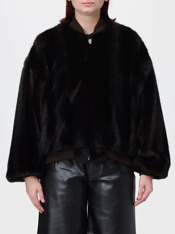 MAISON MARGIELA Faux Fur Bomber Jacket - Brown