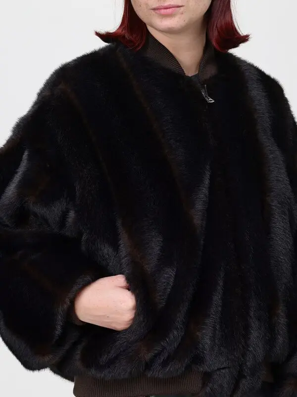 MAISON MARGIELA Faux Fur Bomber Jacket - Brown