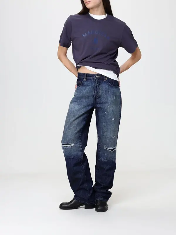 MAISON MARGIELA Distressed Wide Leg Jeans