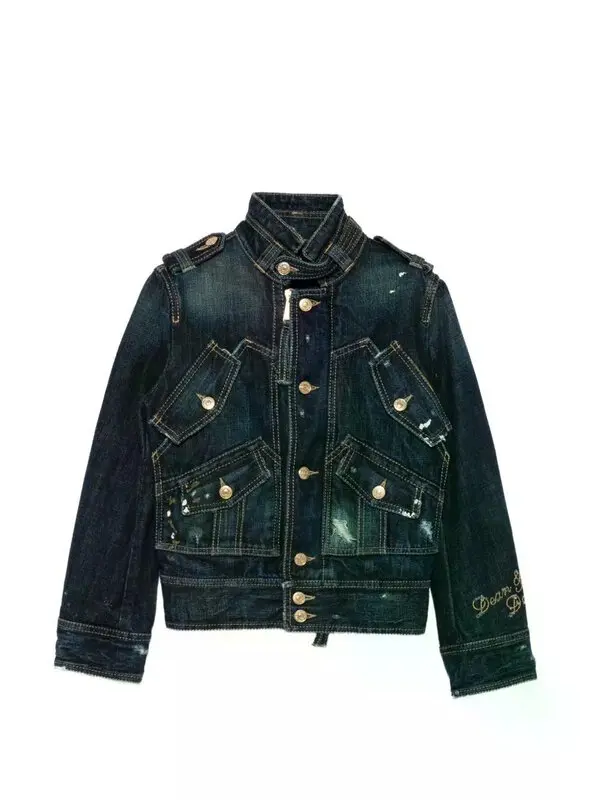 Dsquared2 2000s Distressed-effect Denim Jacket - Blue