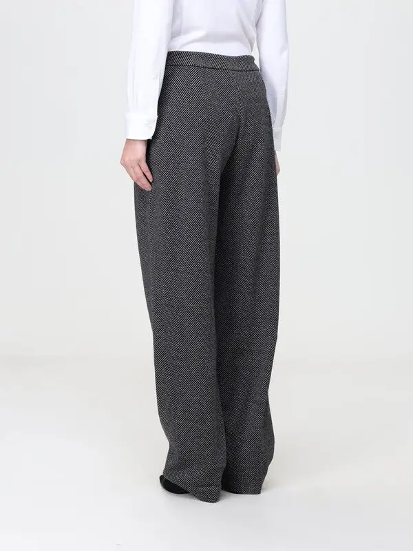 Emporio Armani Chevron Cotton-blend Wide-leg Trousers