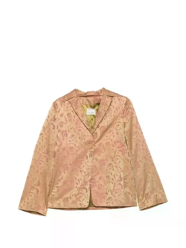 ROMEO GIGLI 2000s Floral-jacquard Jacket - Neutrals