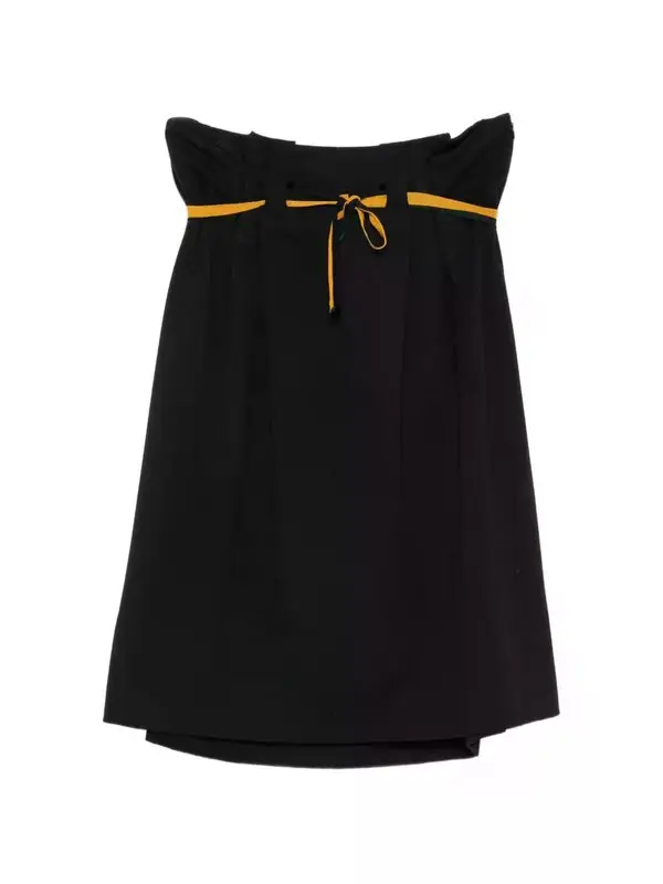 JIL SANDER 1990s Belted Wool Skirt - Black