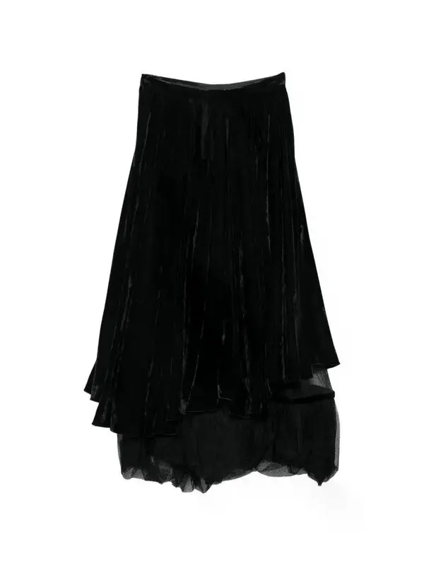 ROMEO GIGLI 1990s Velvet Layered Midi Skirt
