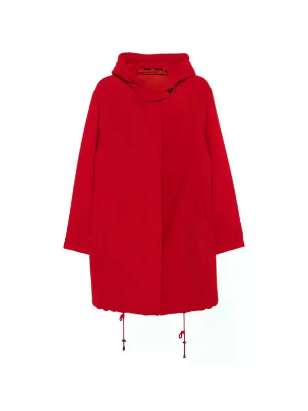 Gianfranco Ferre 1990s Hooded Drawstring-hem Coat - Red