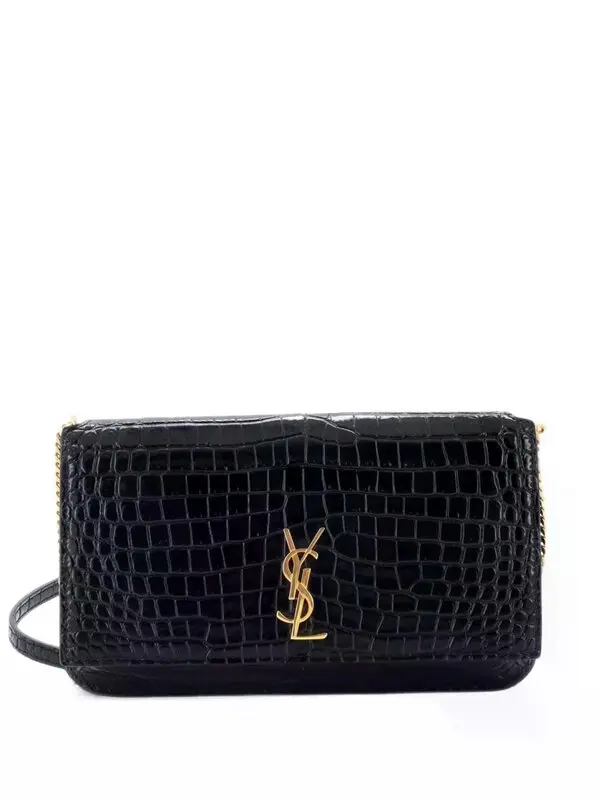 Saint Laurent Monogram Phone Holder Shoulder Bag - Black