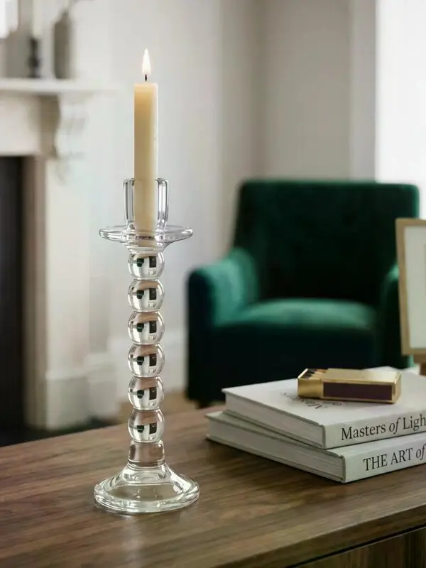 ENZO DE GASPERI Beaded-stem Candle Holder