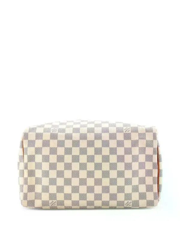 LOUIS VUITTON Speedy Handbag Damier 30 Satchel - White