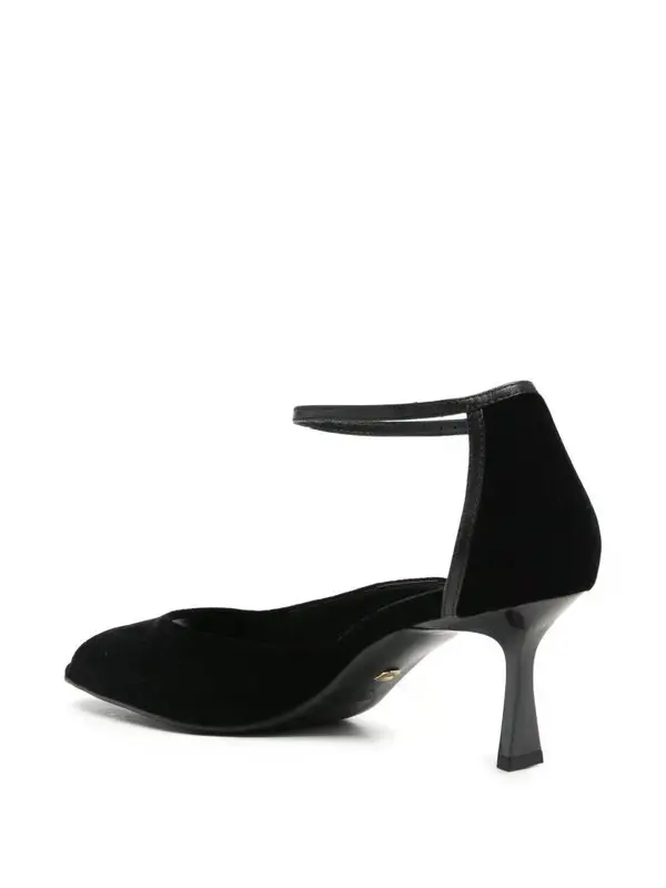 Lola Cruz Ankle Strap Peep-toe Pumps - Black