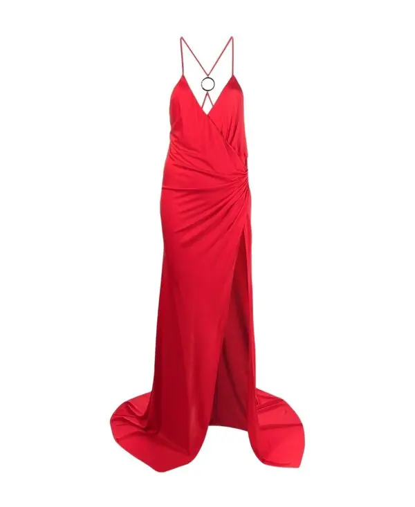 Pinko Long Glossy Dress - Red