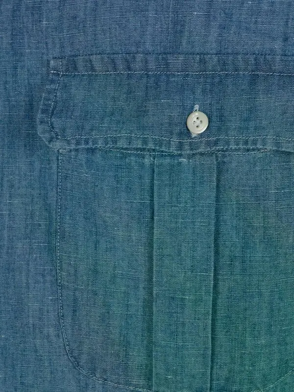 FINAMORE 1925 Button-down Flap-pocket Shirt - Blue